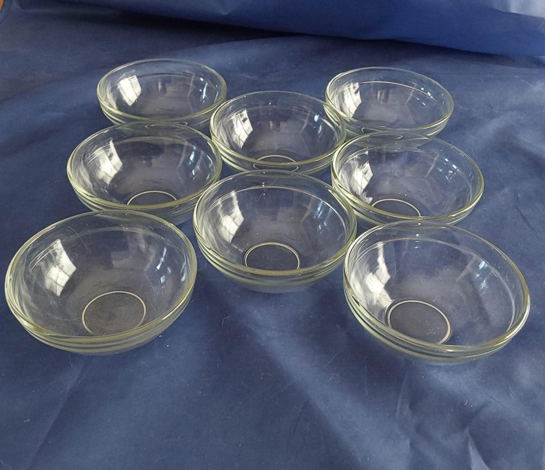 Matching Set of 8 Clear Glass Dipping or Tester Bowls That Hold 4 ...