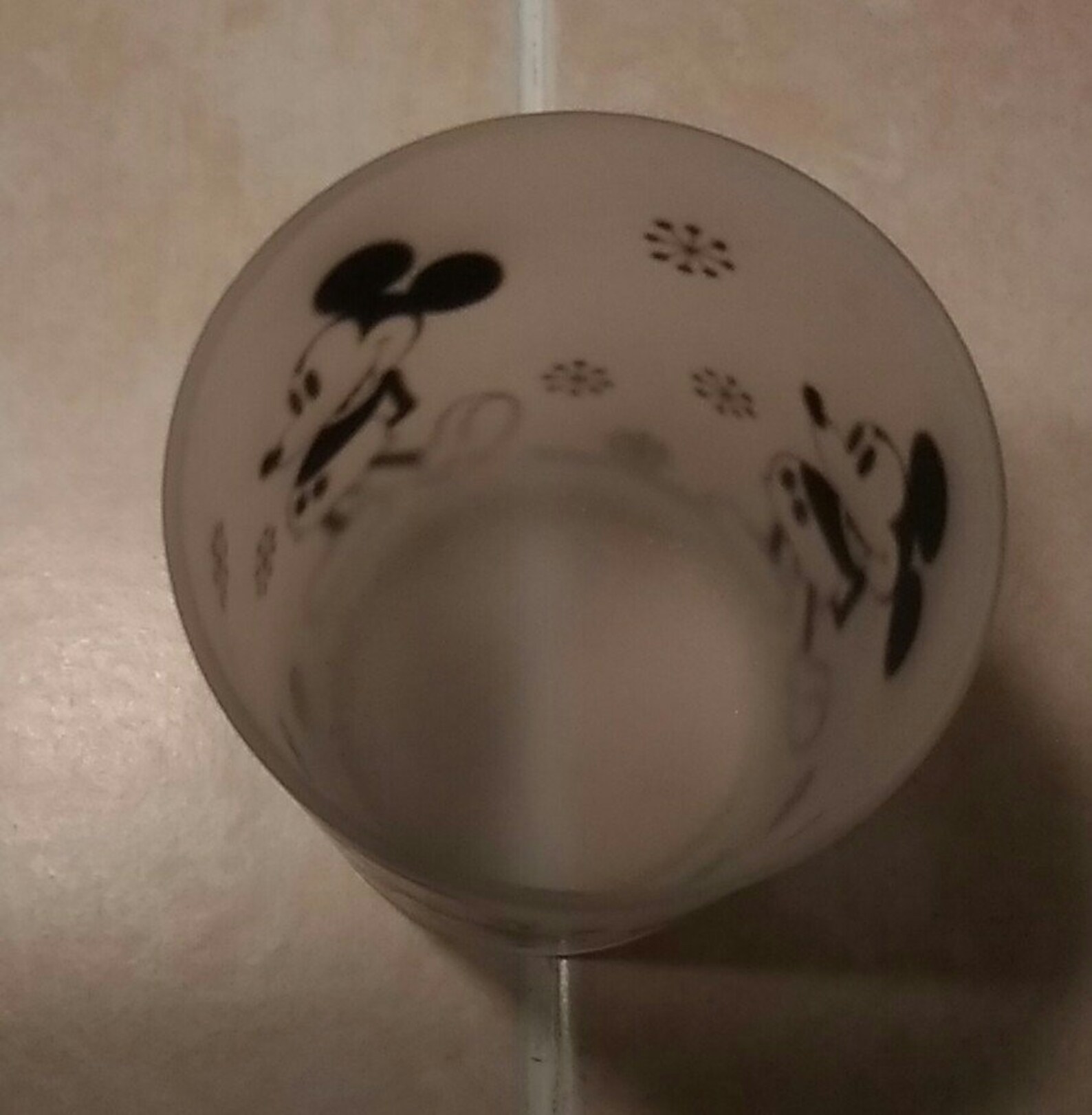 A Frosted Glass Mickey Mouse Glass. Glass 52 | Etsy
