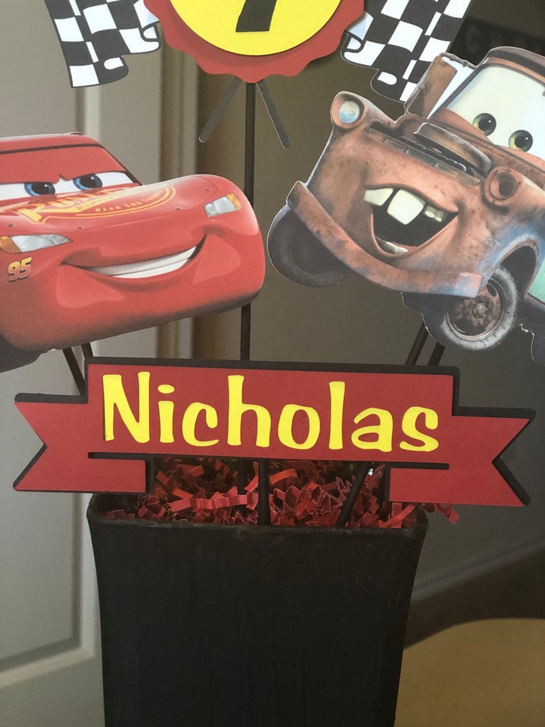 Pixar Cars Centerpiece Birthday Picks - Etsy