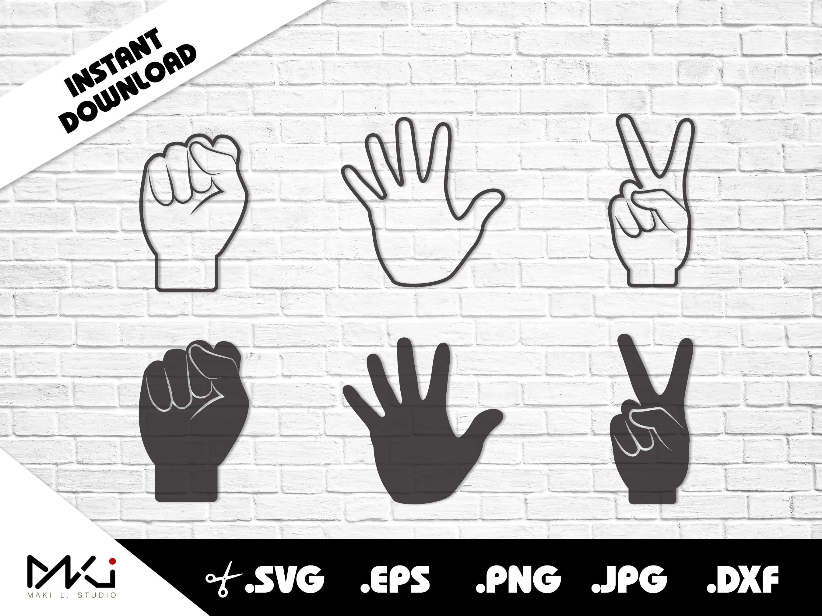 Paper Scissors Rock Game SVG Digital Files for Cricut or Silhouette ...