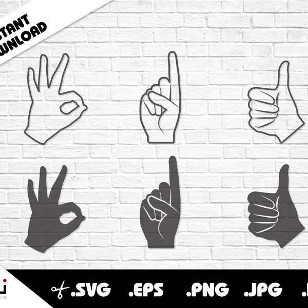 Hand Gestures Svg - Etsy