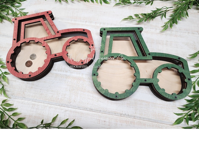 Tractor/barn Piggy Bank, Tractor Coin Bank, Piggy Bank, Money Bank ...