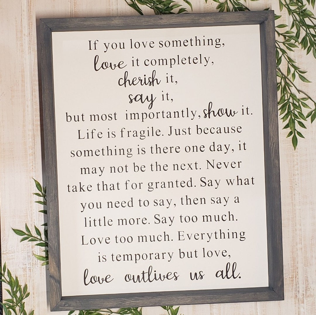 Love Outlives Us All, Home Decor Sign - Etsy
