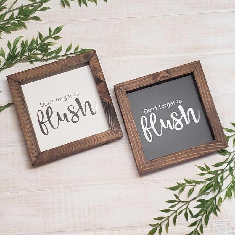 Bathroom Sign Don't Forget to Flush - Etsy