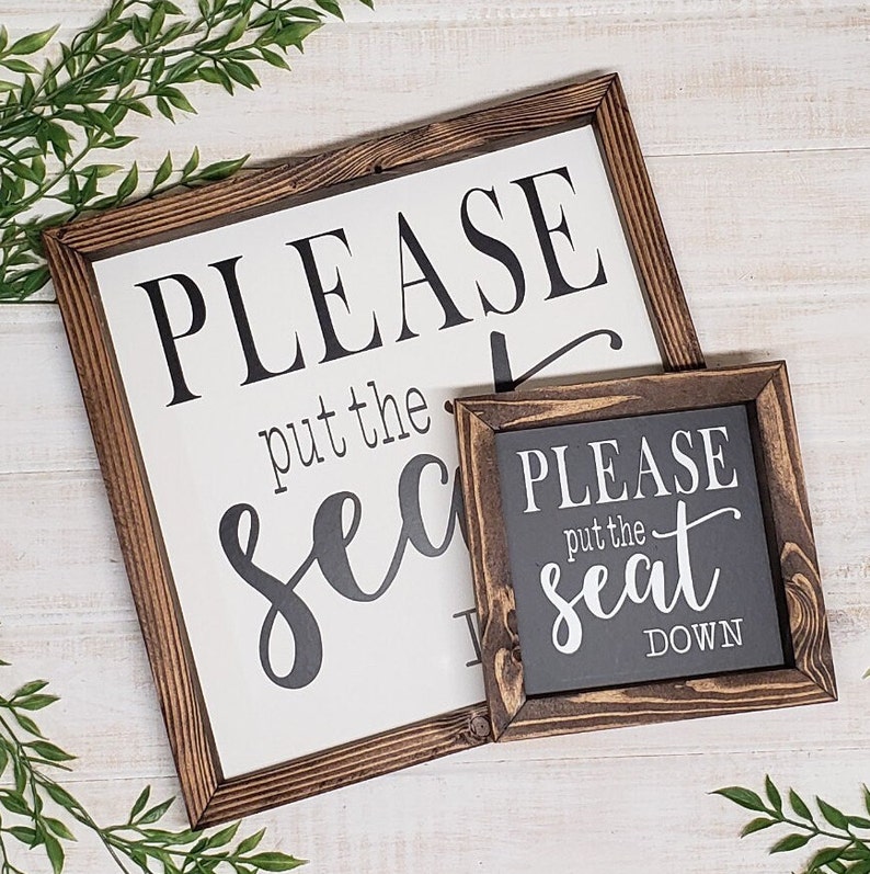 Please Put the Seat Down Sign Bathroom Sign Bathroom Wall - Etsy