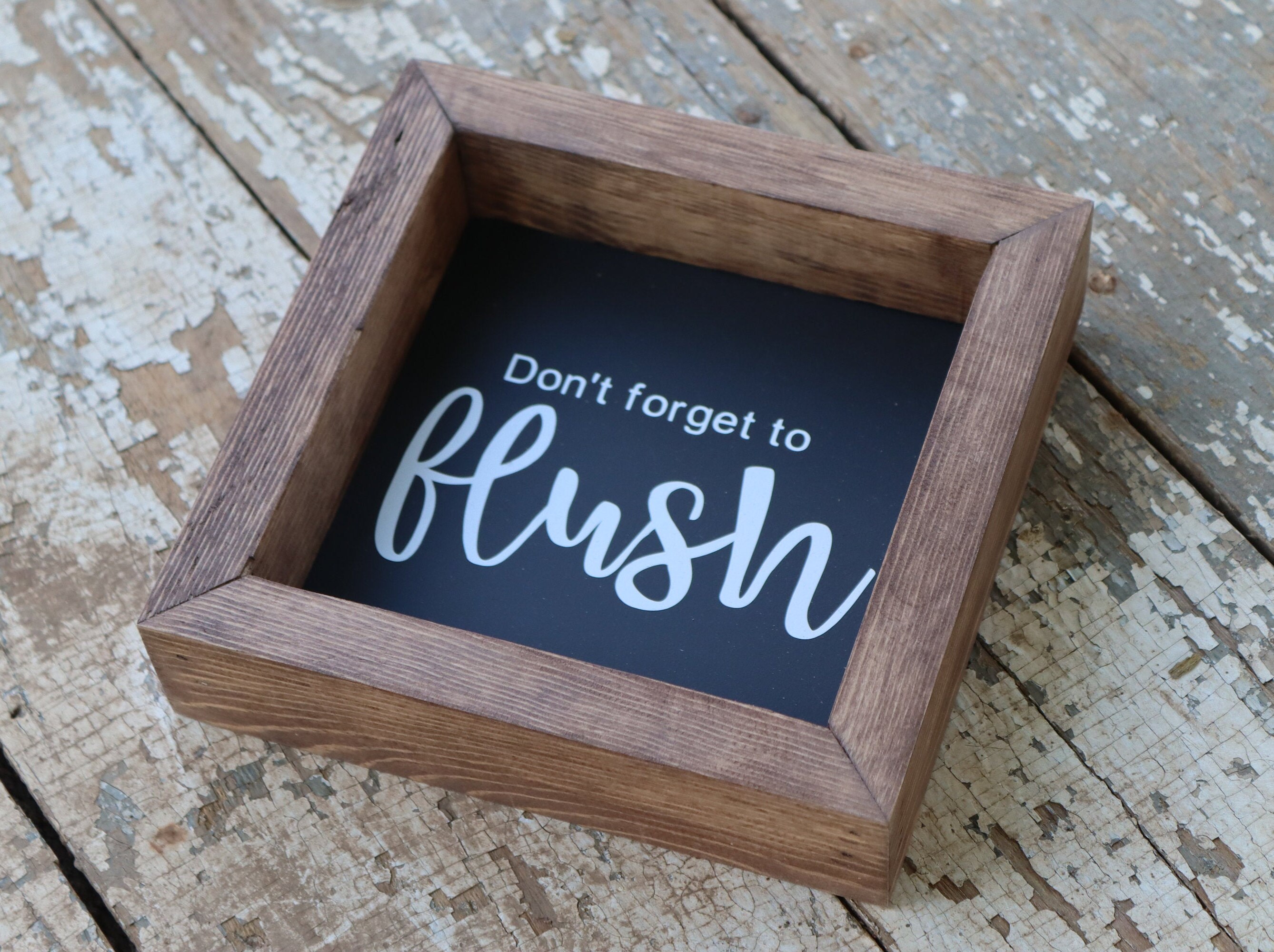 Bathroom sign Don't forget to flush | Etsy