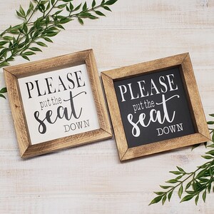 Please Put the Seat Down Sign, Bathroom Sign, Bathroom Wall Decor - Etsy