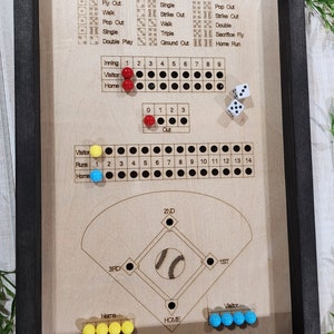 Baseball Dice Game, Wooden Dice Game, Laser Engraved Dice Game, Dice ...