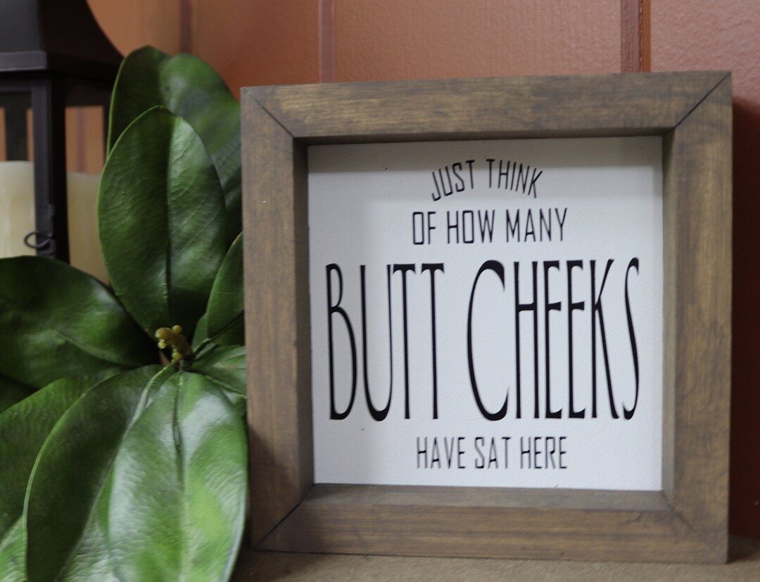 Butt Cheeks, Bathroom Sign, Bath Decor - Etsy