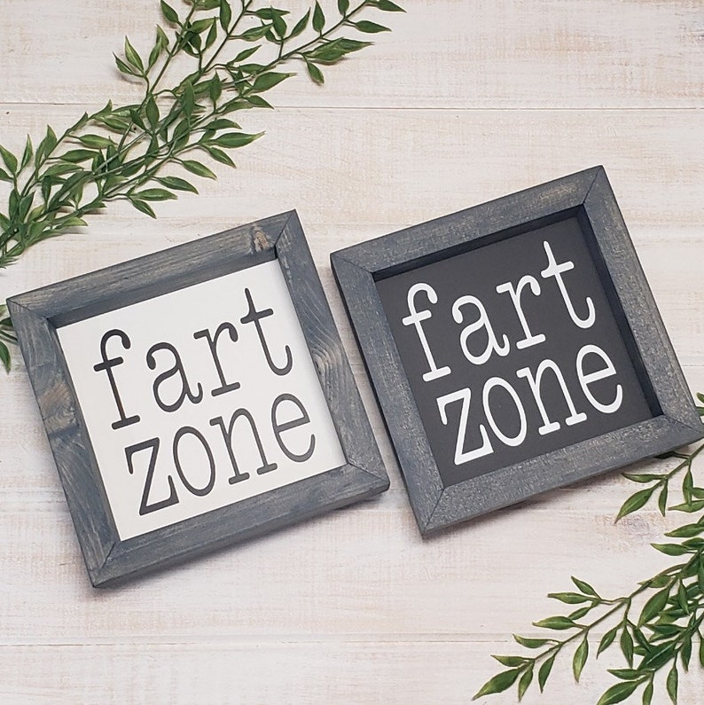 Fart Zone Bathroom Sign Bathroom Sign Shelf Sign - Etsy