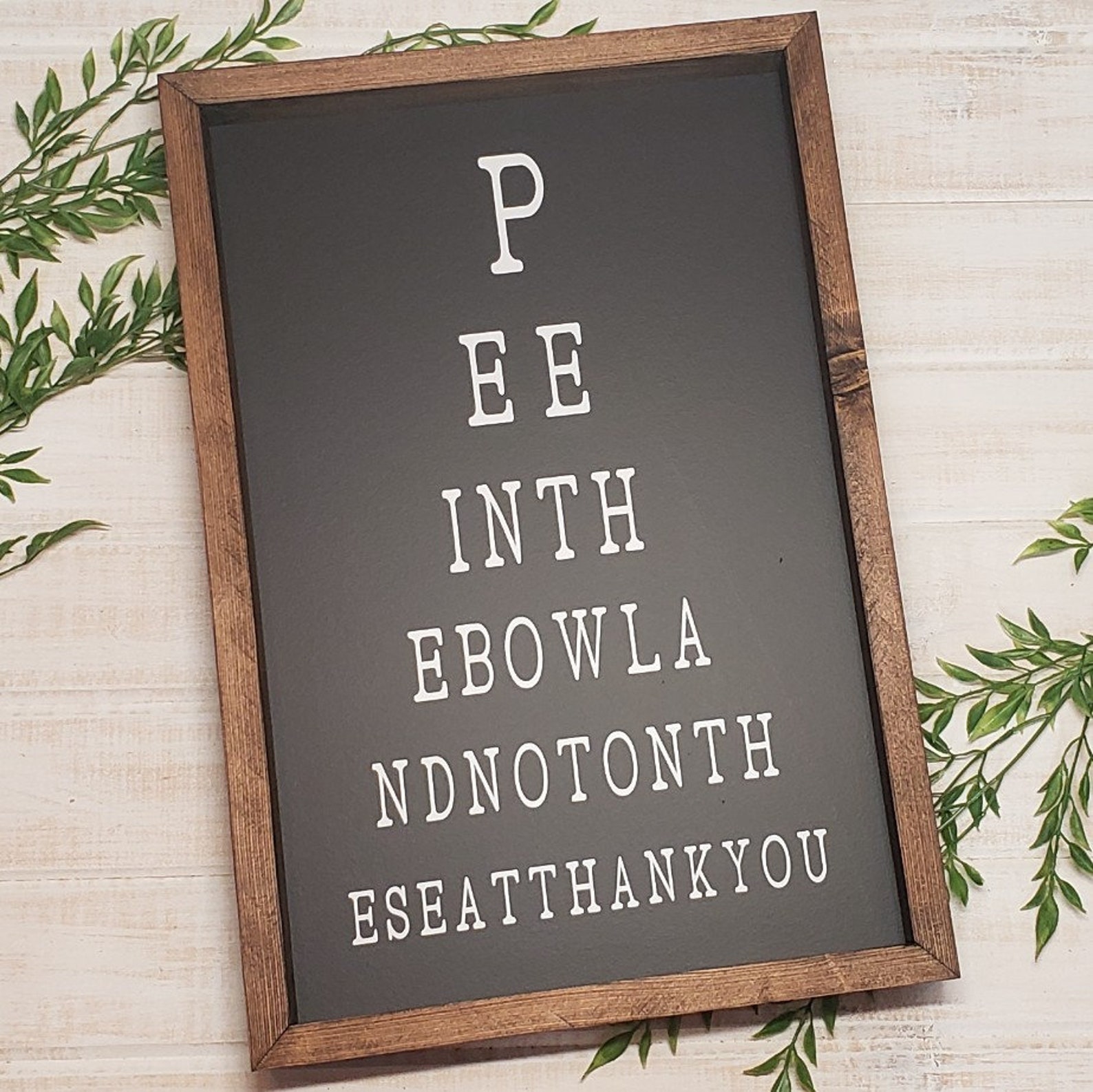 Eye Chart Sign Bathroom Wall Decor Pee in the Bowl and Not - Etsy