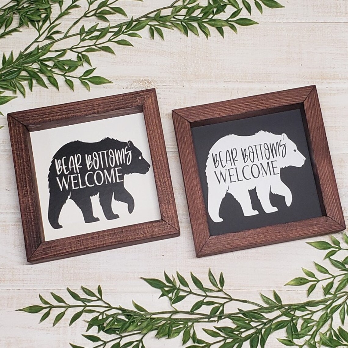 Bear Bottoms Welcome Bathroom Sign Bath Sign Shelf Sitter | Etsy