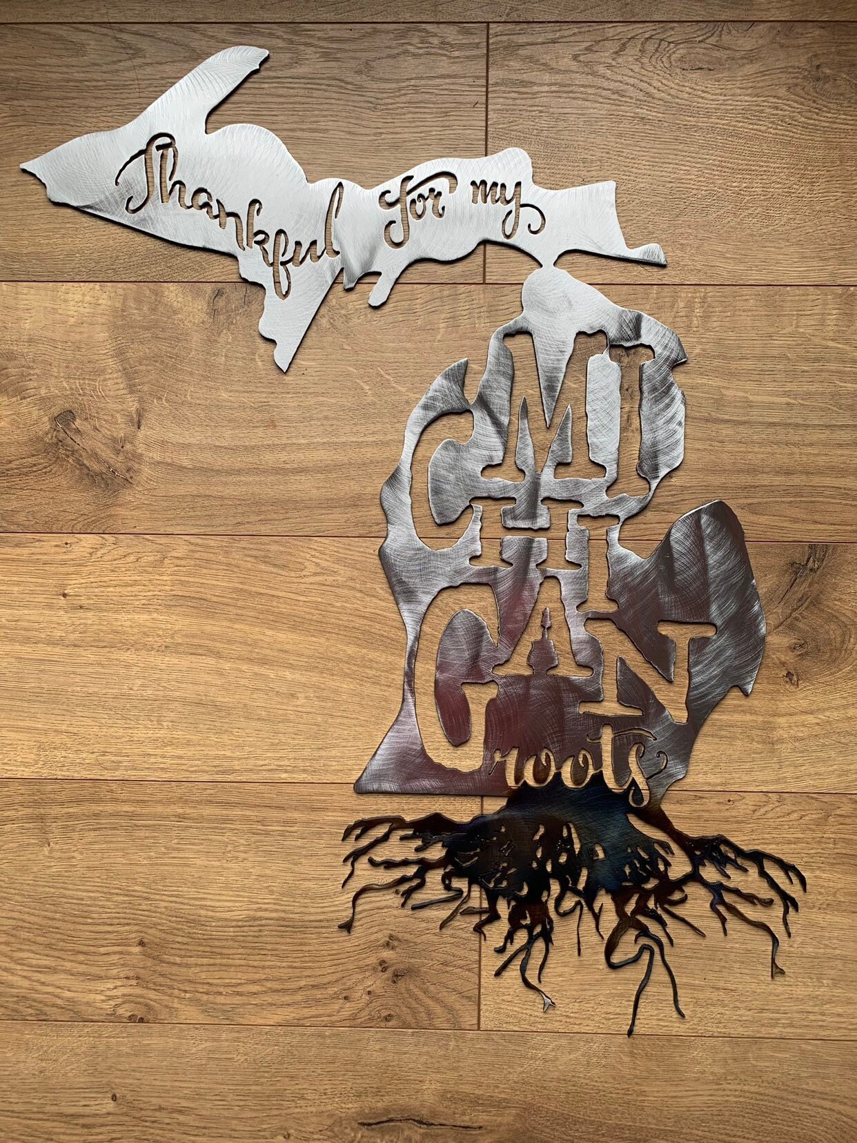 Thankful For My Michigan Roots 12-gauge steel | Etsy