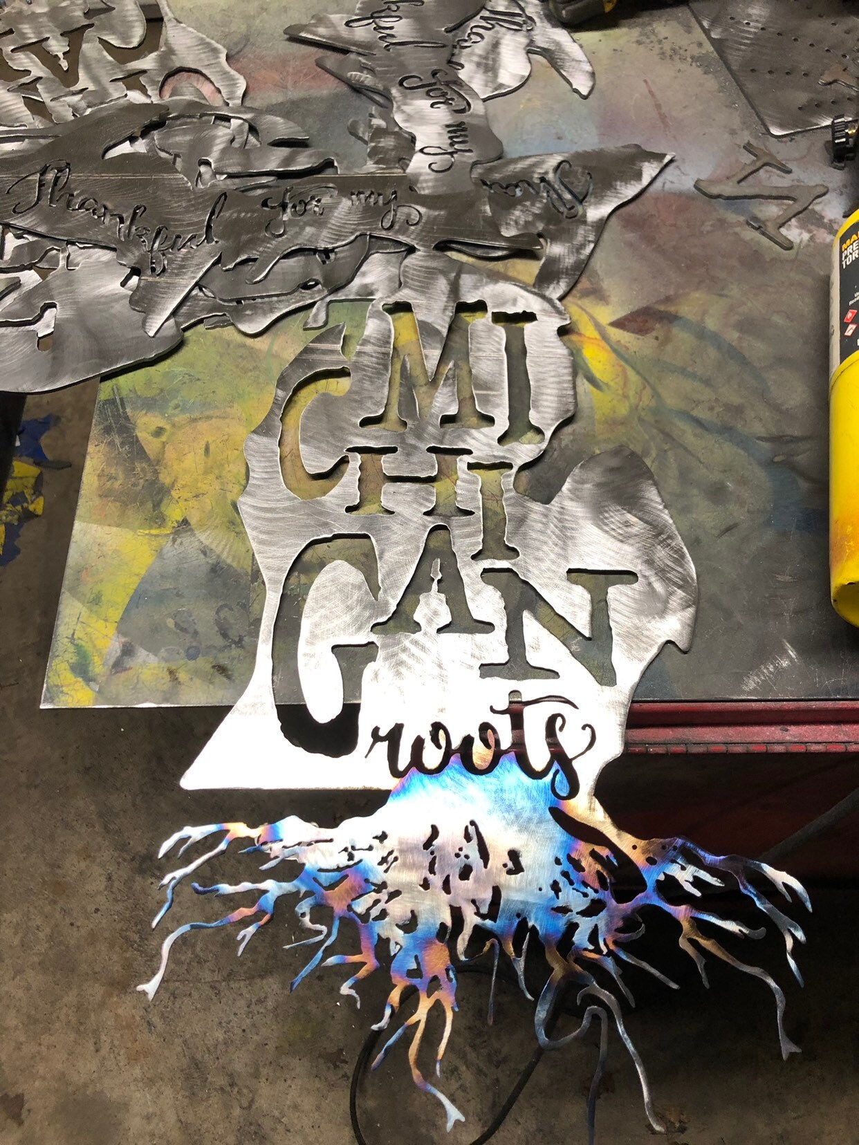 Thankful For My Michigan Roots 12-gauge steel | Etsy