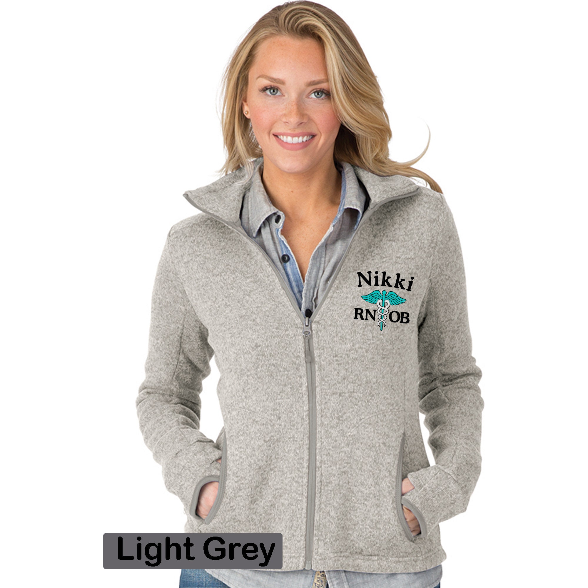 Personalized Ladies Nurse/doctor Embroidered Full Zip Jacket - Etsy