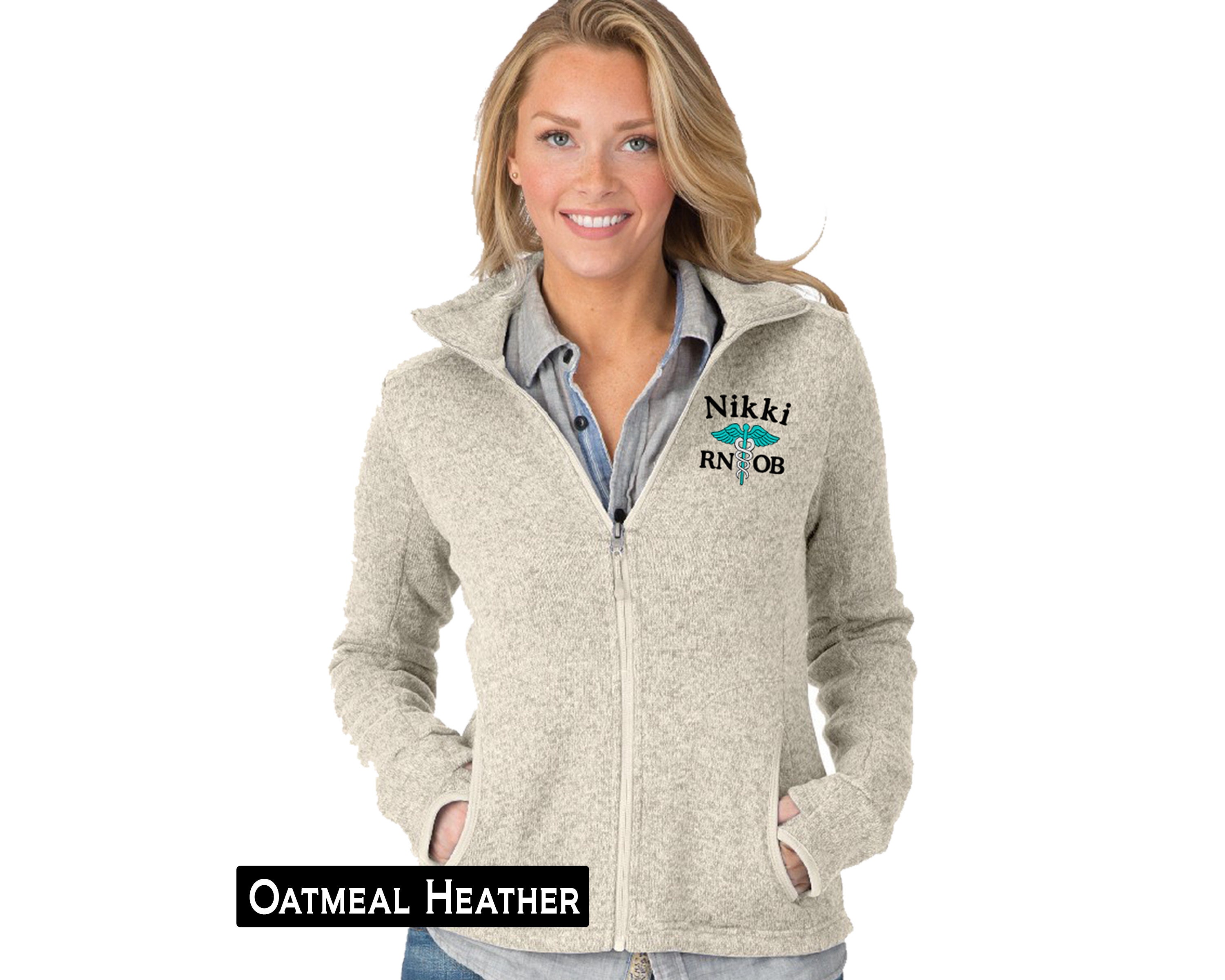 Personalized Ladies Nurse/doctor Embroidered Full Zip Jacket - Etsy