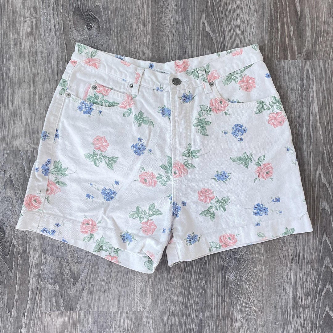 Floral Bongo Jean Shorts Vintage 90's High Rise Grunge Jorts 30 W - Etsy