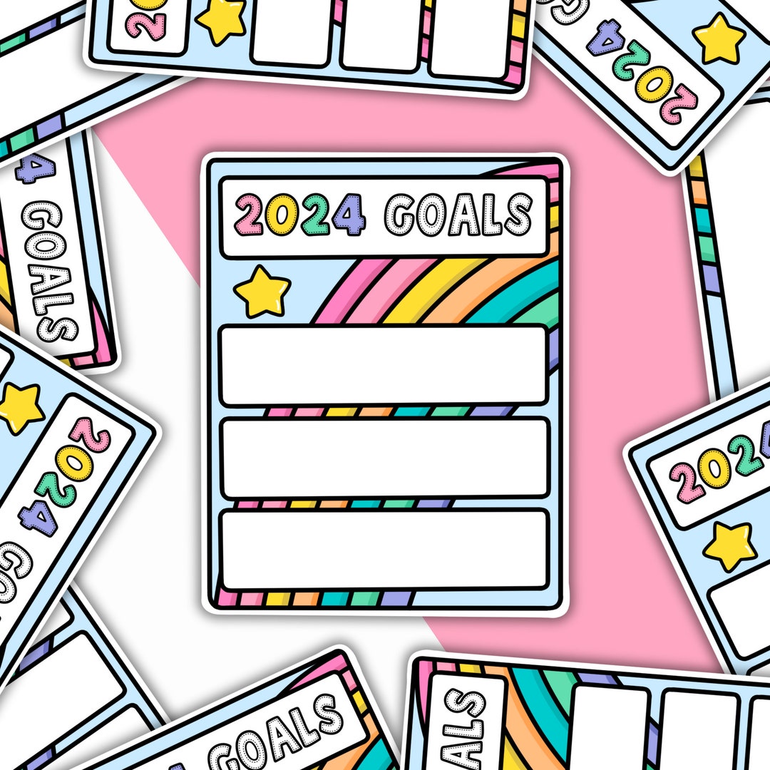 2024 Goals Sticker Tracker Sticker - Etsy