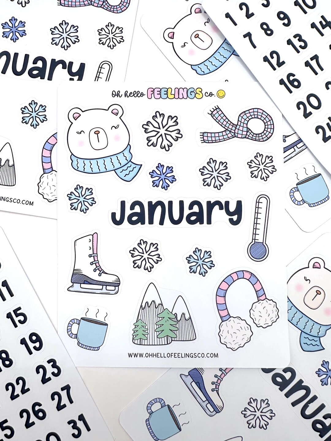 January Mini Kit Sticker Sheet Bundle - Etsy