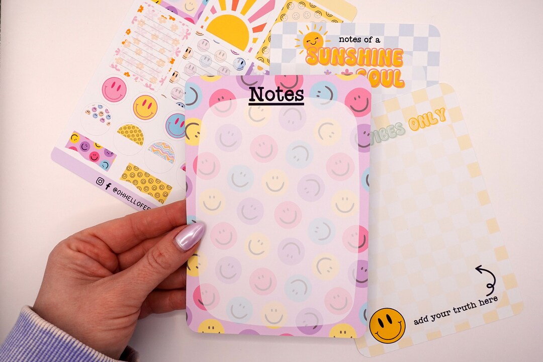Smiley Notes Page Sticker - Etsy