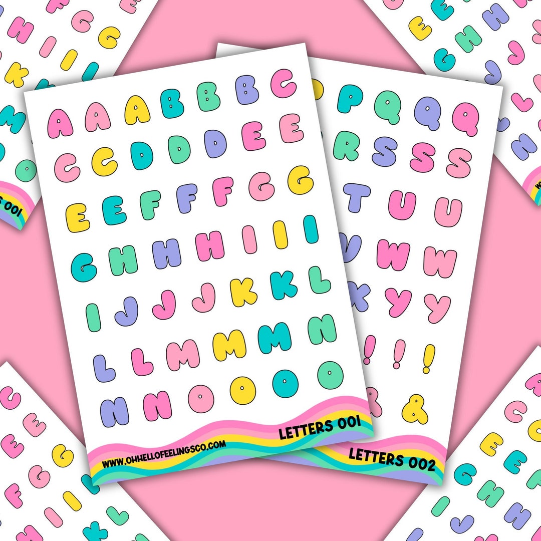 Alphabet Letters Sticker Sheets - Etsy