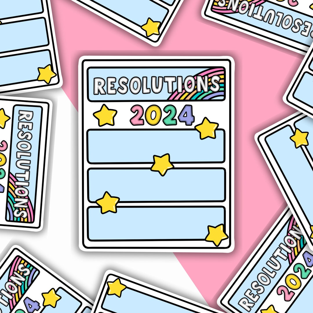 2024 Resolutions Sticker Tracker Sticker - Etsy