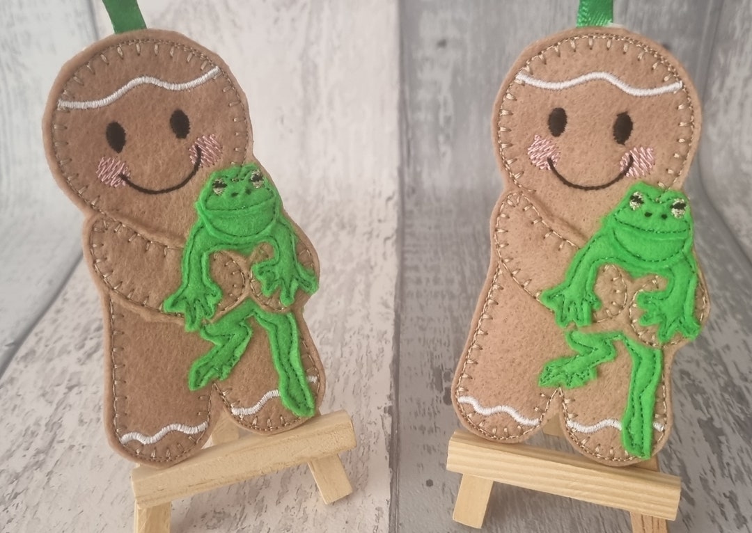 Gingerbread Frog Christmas Birthday Retirement Keepsake Hanger Ornament ...