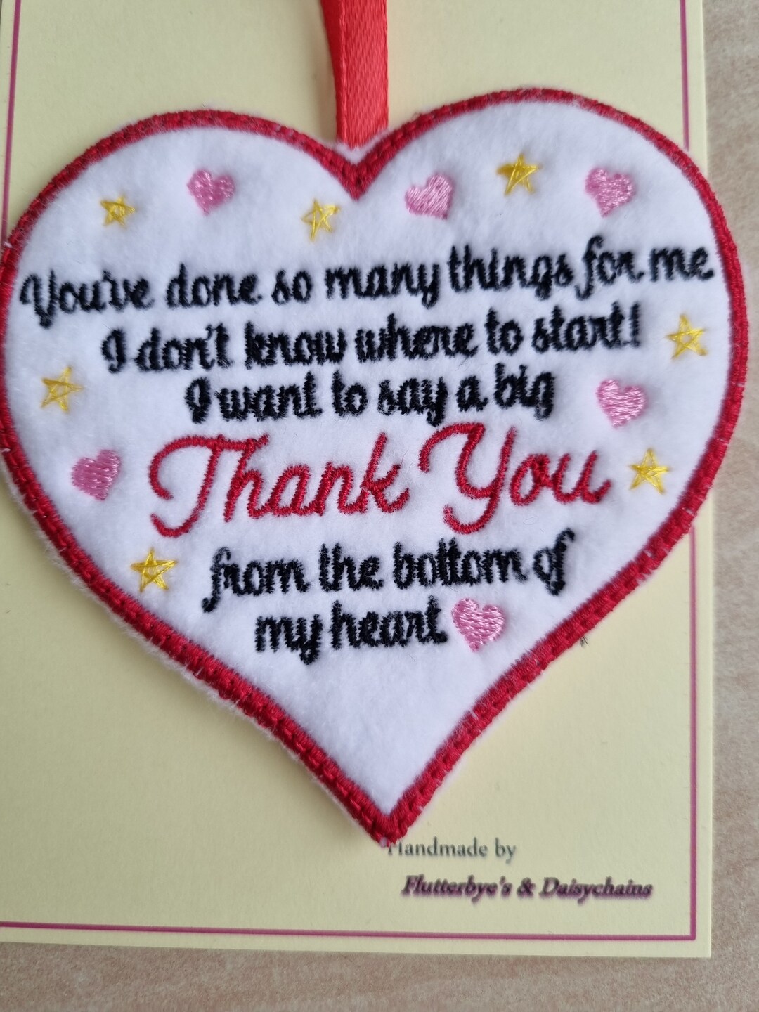 Thank You Heart, Gift, Felt Decoration, Ornament ,hanger Traditional ...