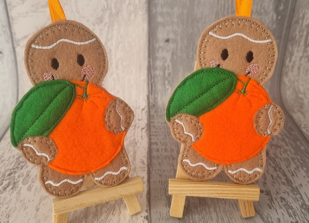 Gingerbread Man Orange Decoration Ornament Hanger Traditional Unusual ...