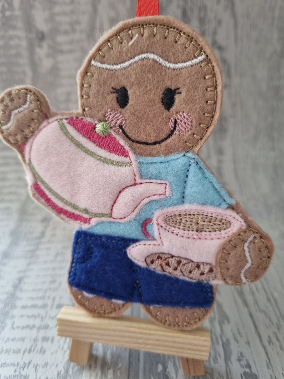 Gingerbread Man, Tea Pot, Tea Time, Ornament, Hanger, Decoration ...