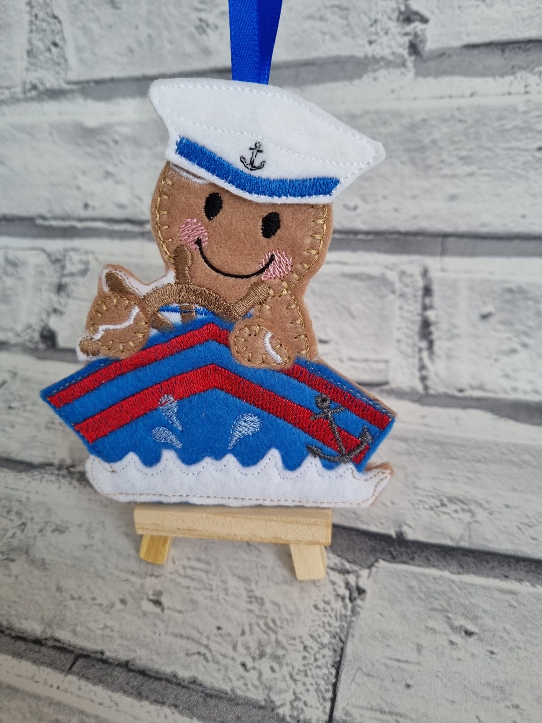Ginger Bread Man, Boat, Sailor, Hanger, Ornament, Keepsake, Decoration ...