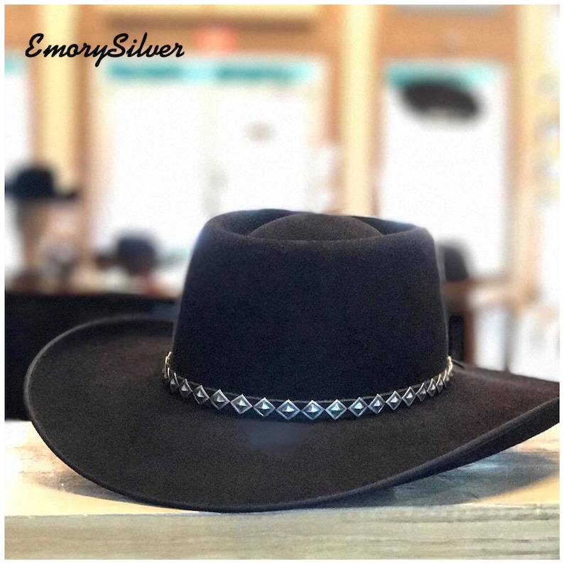Plata Emory Diamond Sterling Silver Western Cowboy Hat Band | Etsy