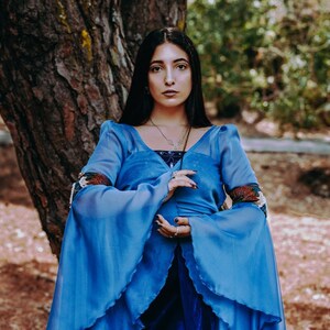 Long Coat of Mystical Blue inspired by the Ancient and Mysterious ...