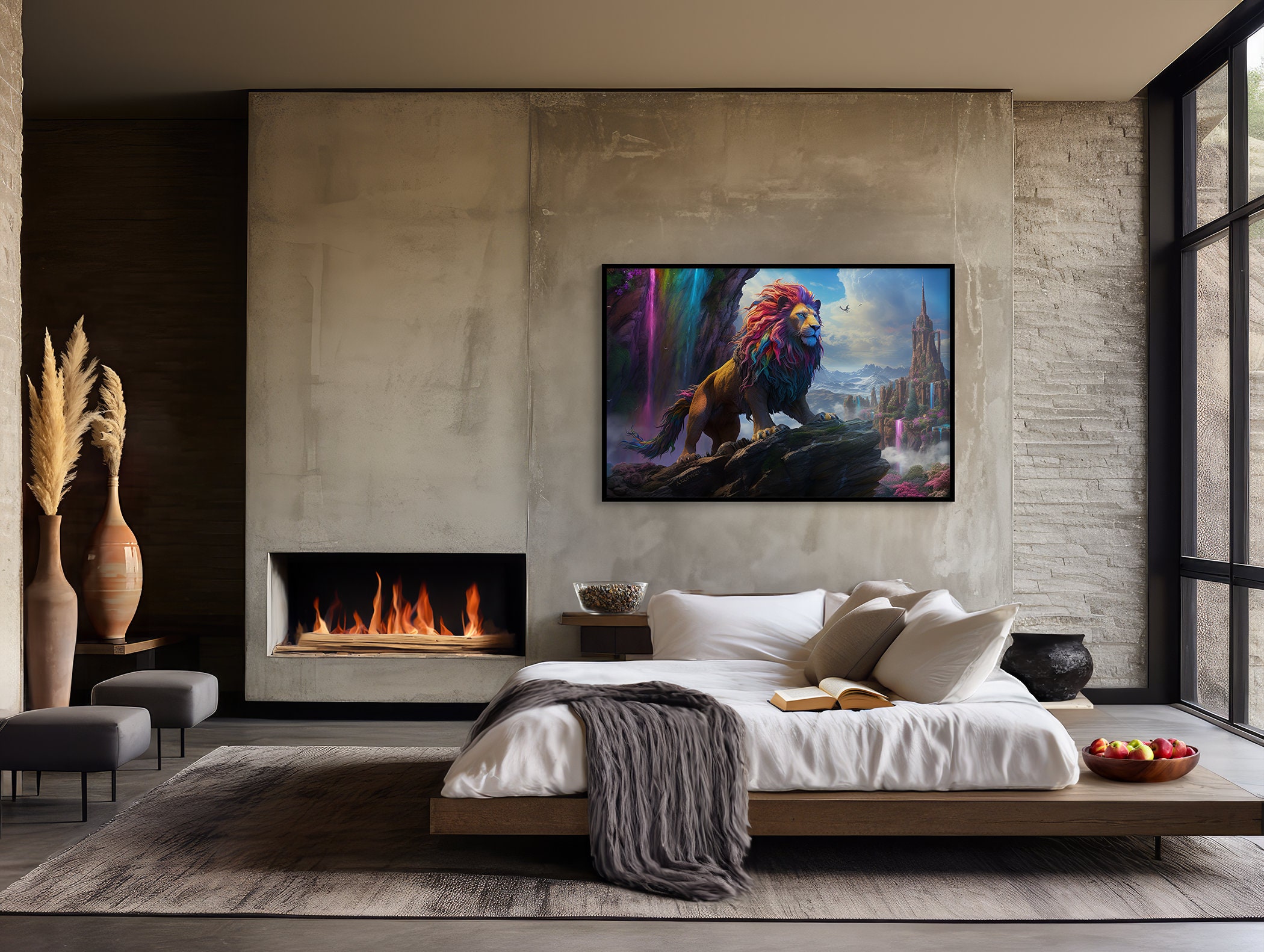 Lion Art Work Mystical Awakening - Etsy