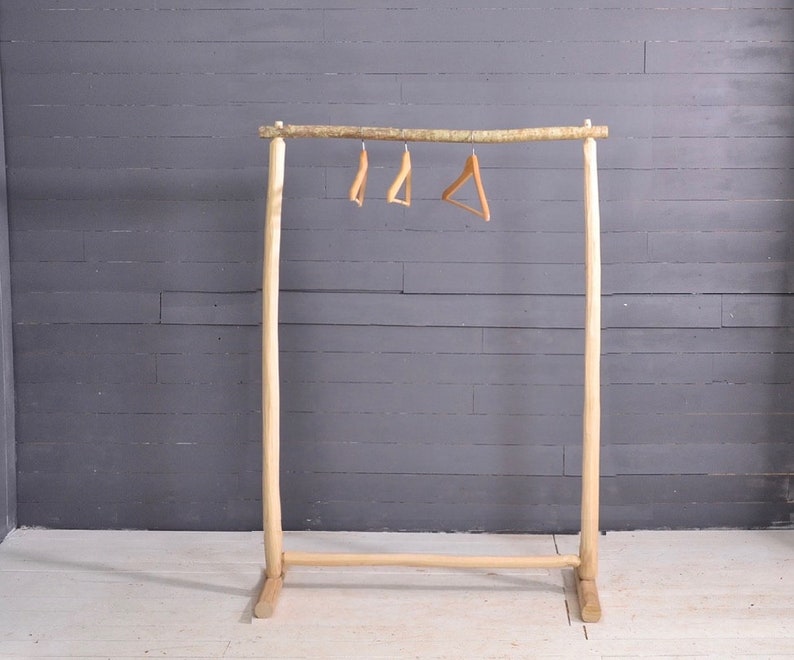 Boho Wooden Clothes Rack Clothes Hanger Handmade With Hazel - Etsy