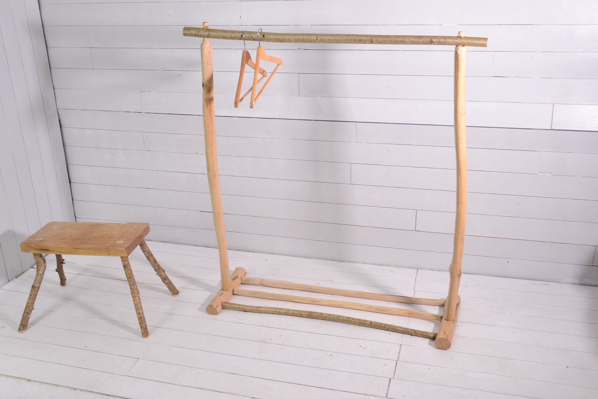 Boho Wooden Clothes Rack Clothes Hanger Handmade With Hazel - Etsy