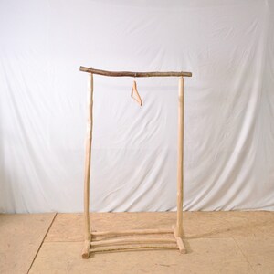 Boho Wooden Clothes Rack, Clothes Hanger, Handmade With Hazel and Solid ...