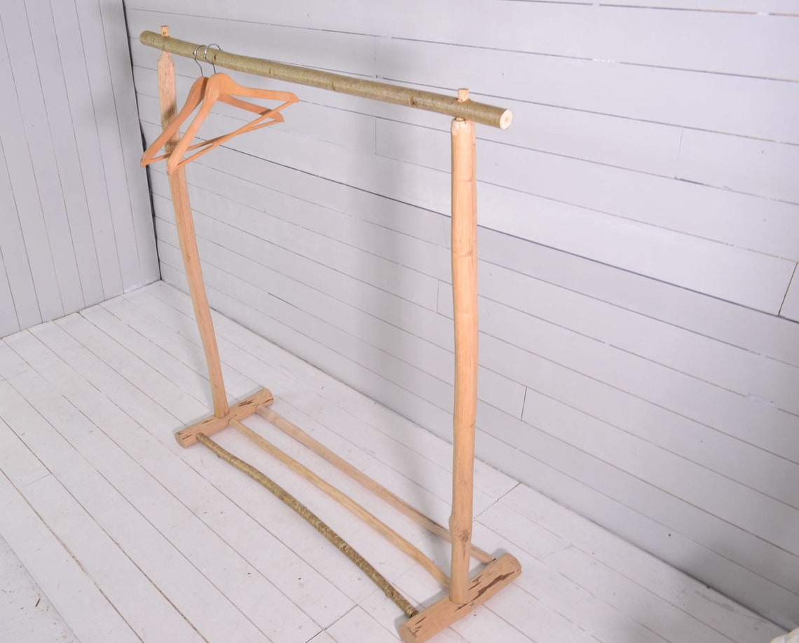 Boho Wooden Clothes Rack Clothes Hanger Handmade With Hazel - Etsy