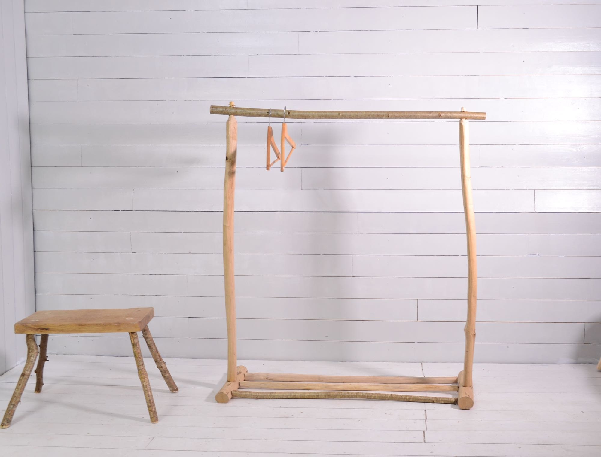 Boho Wooden Clothes Rack Clothes Hanger Handmade With Hazel - Etsy
