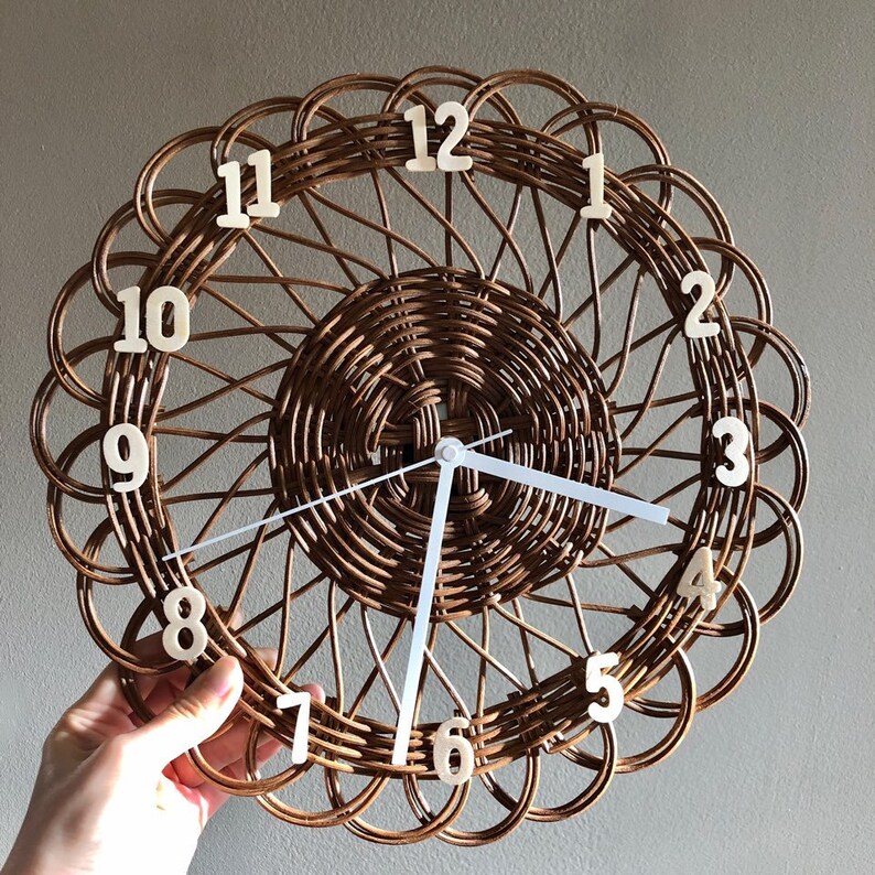 Handwoven Rattan Clock. Wicker Clock. Unique Clock. Rustic - Etsy