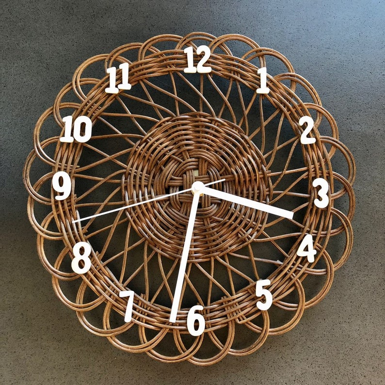 Handwoven Rattan Clock. Wicker Clock. Unique Clock. Rustic - Etsy