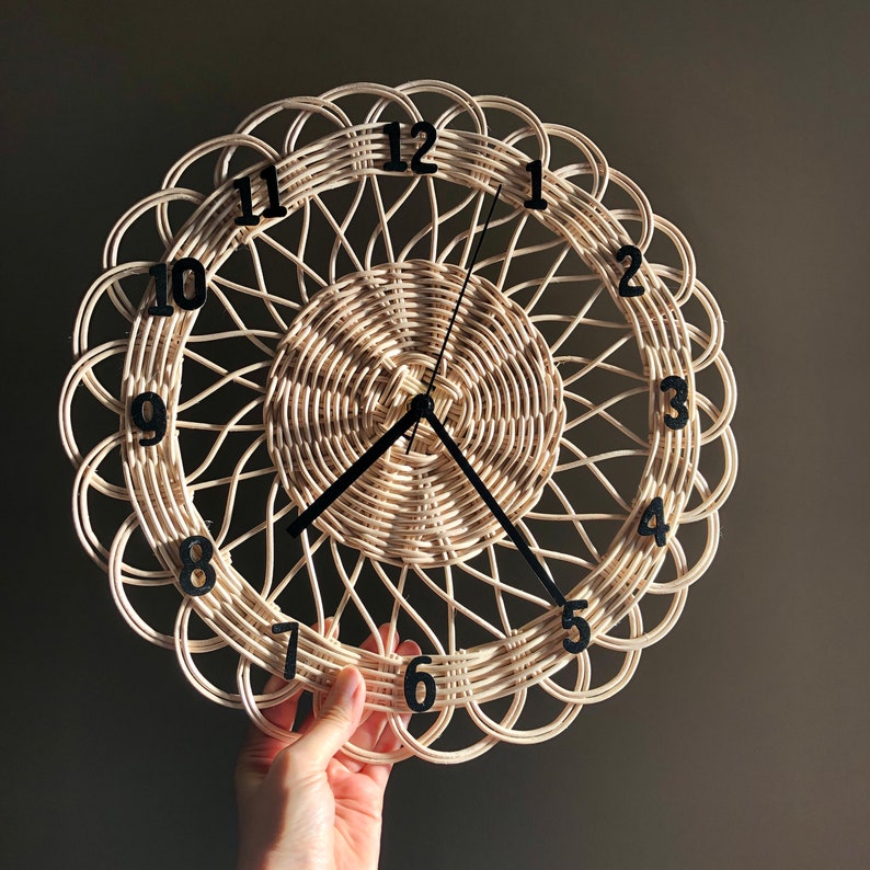 Handwoven Rattan Clock. Wicker Clock. Unique Clock. Rustic - Etsy