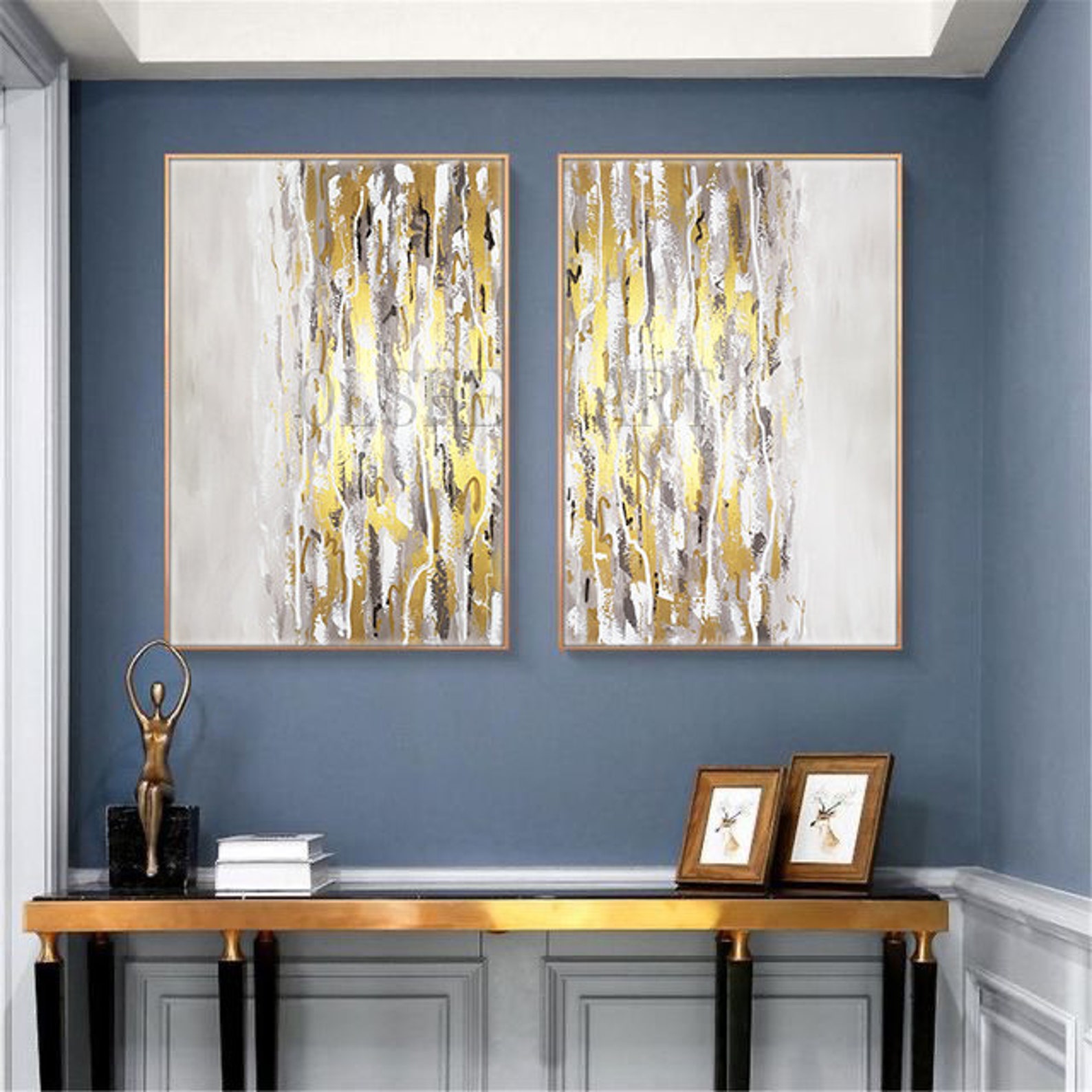 Original painting on canvas Double art Home design Interior | Etsy