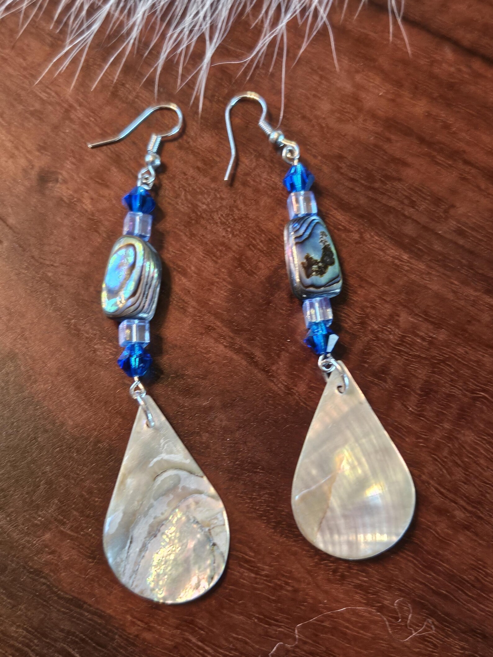 Handmade Two Strands Dentalium Pine Nuts Abalone Beaded Necklace and ...