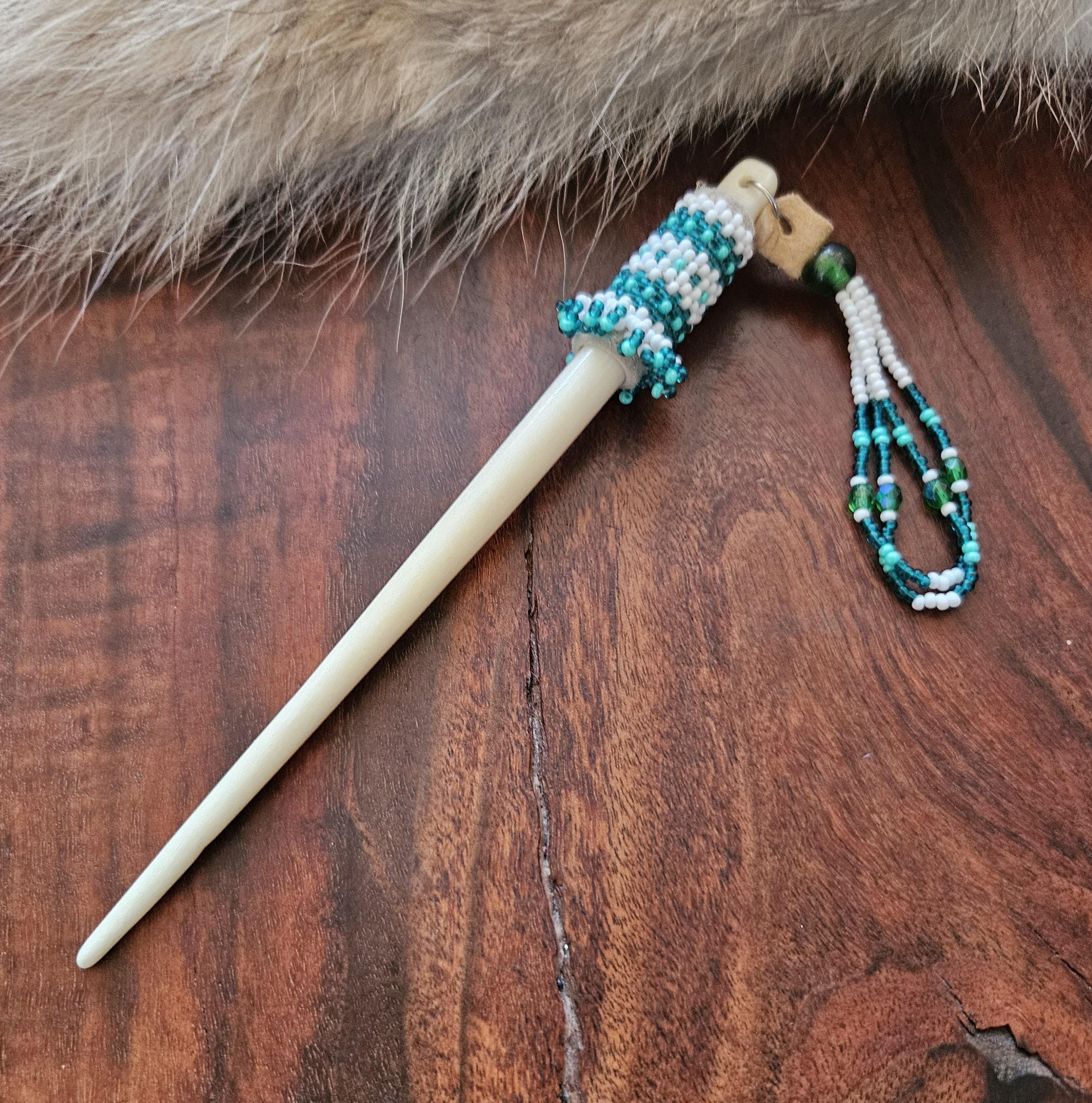 Beaded Bone Hair Stick, Native Made Yurok - Etsy