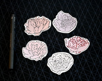 Peony stickers | Etsy