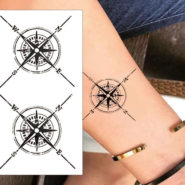 Temporary Compass Tattoo - Etsy