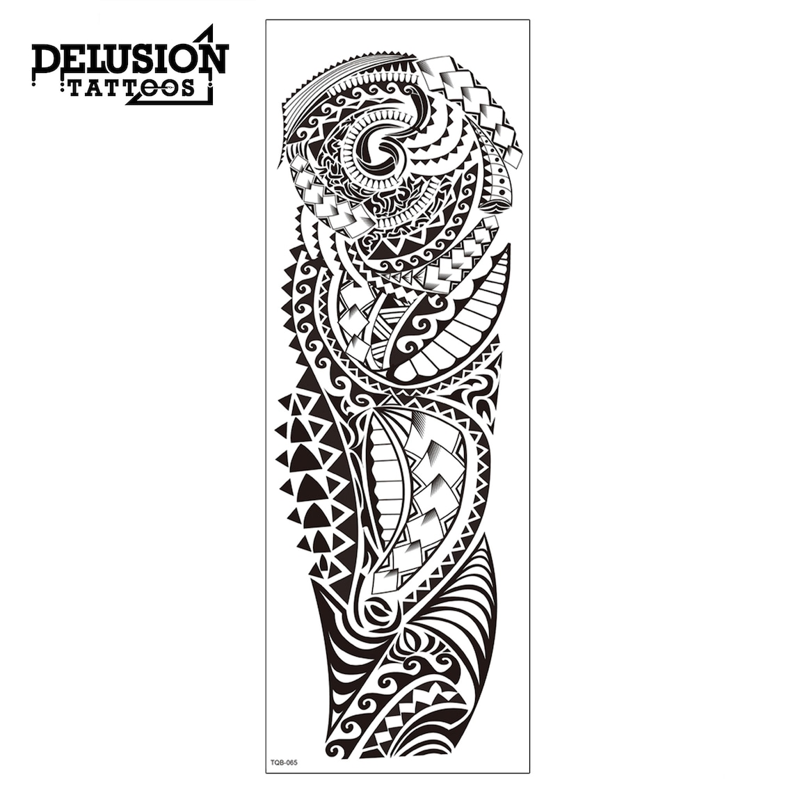 Polynesian Temporary Tattoo Sleeve - Tribal Maori Samoan Full Arm Black ...