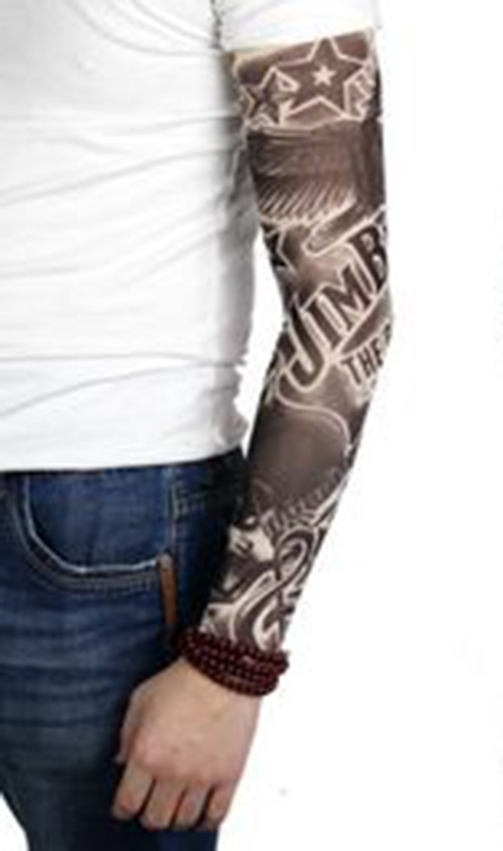 Full Sleeve Realistic Temporary Tattoo Nylon Stocking Arm Warmer Jim ...