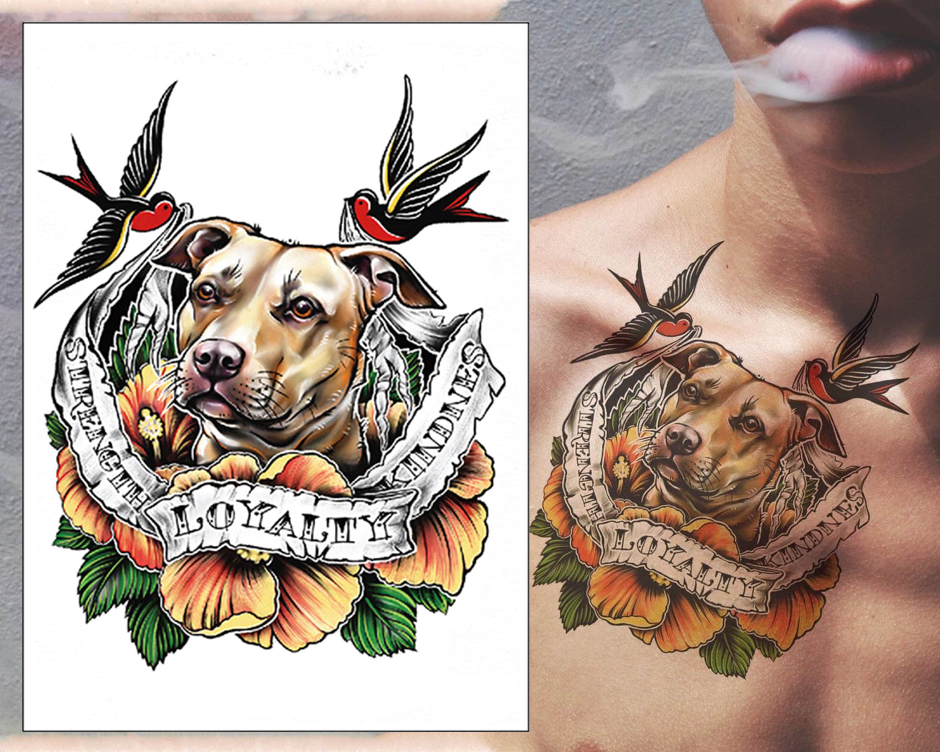 Pitbull Fighting Tattoos